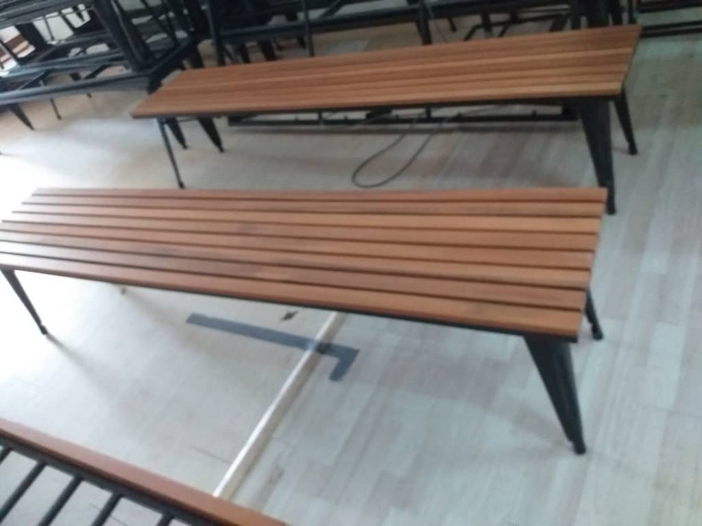 Paris Bench With Balau Wood Slats, CM-1001B | DECON DESIGNS- Outdoor ...